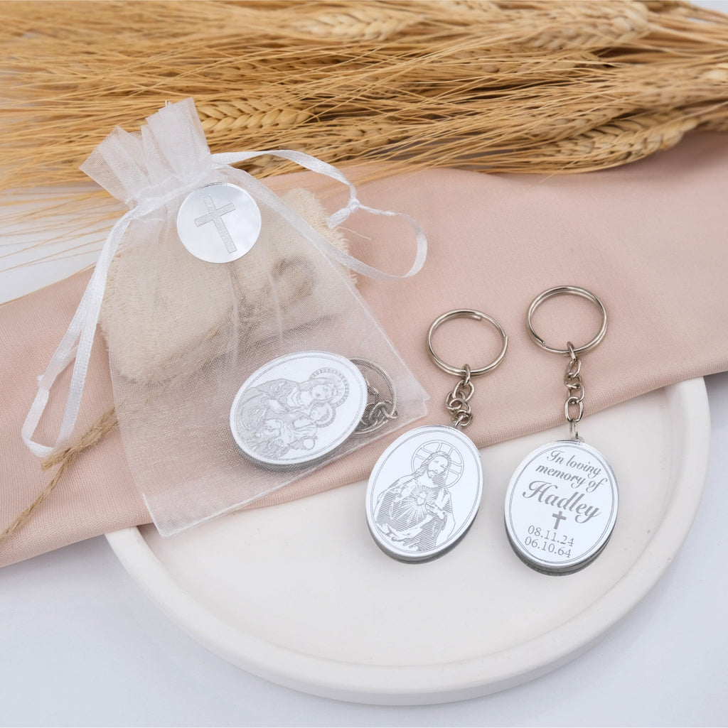 Personalized Memorial Keychains for Funeral Guests – Craft Rosaries