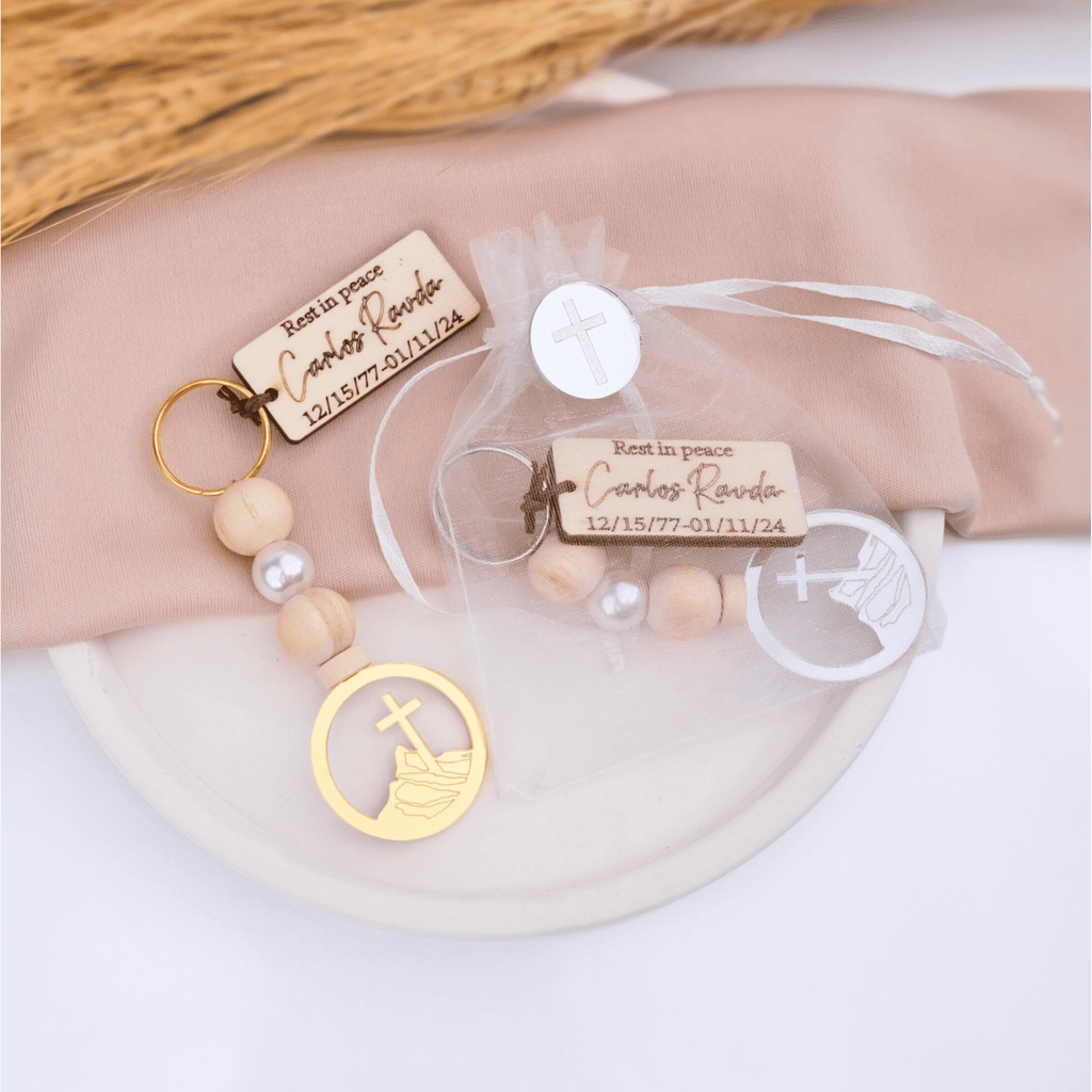 Personalized Memorial Keychains – Thoughtful Funeral Favors – Craft ...